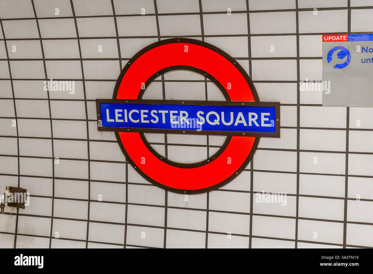 London, UK- September 19, 2024: Underground Sign in London at Leicester ...