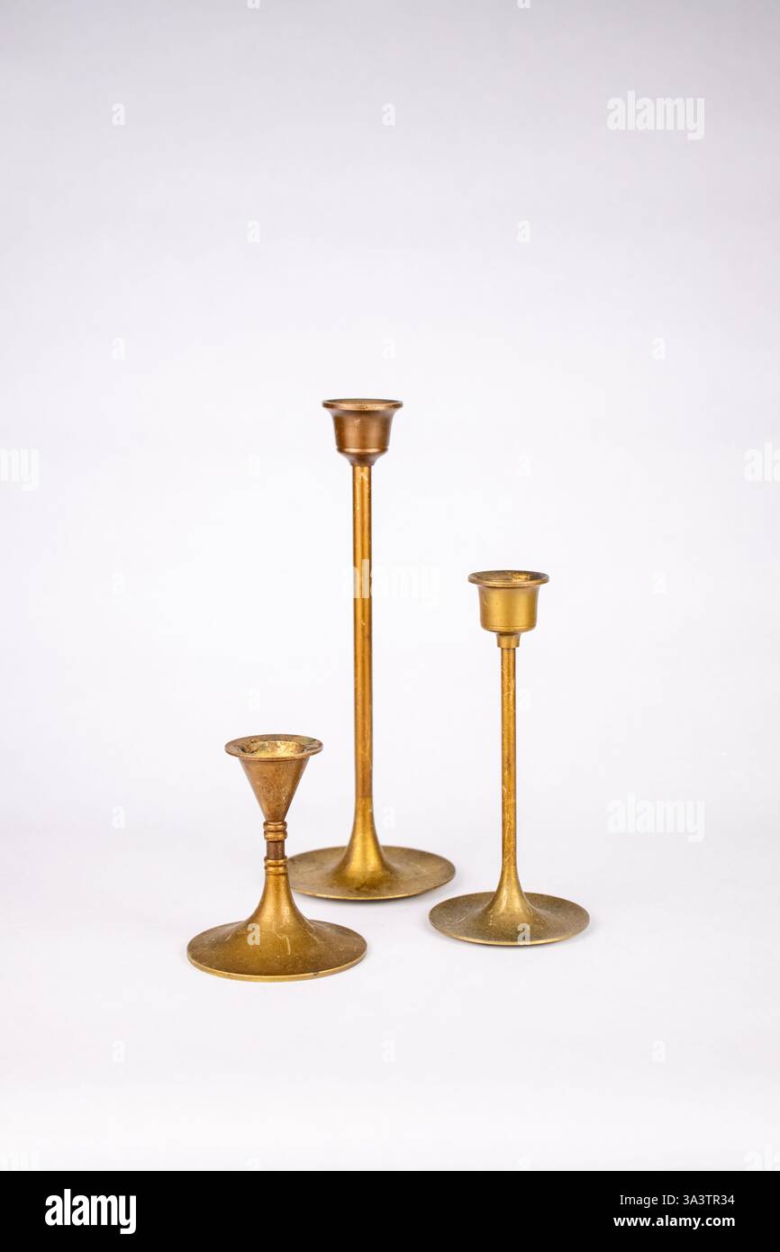 Vintage brass taper candle stick holder Stock Photo - Alamy