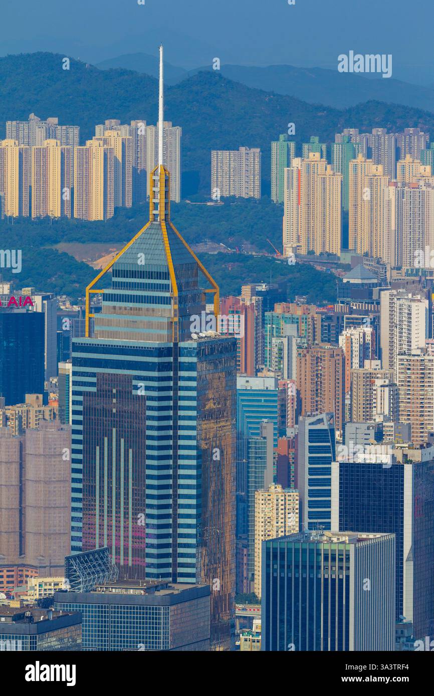 Highrise buildings in East Kowloon (background) seen from Hong Kong in ...