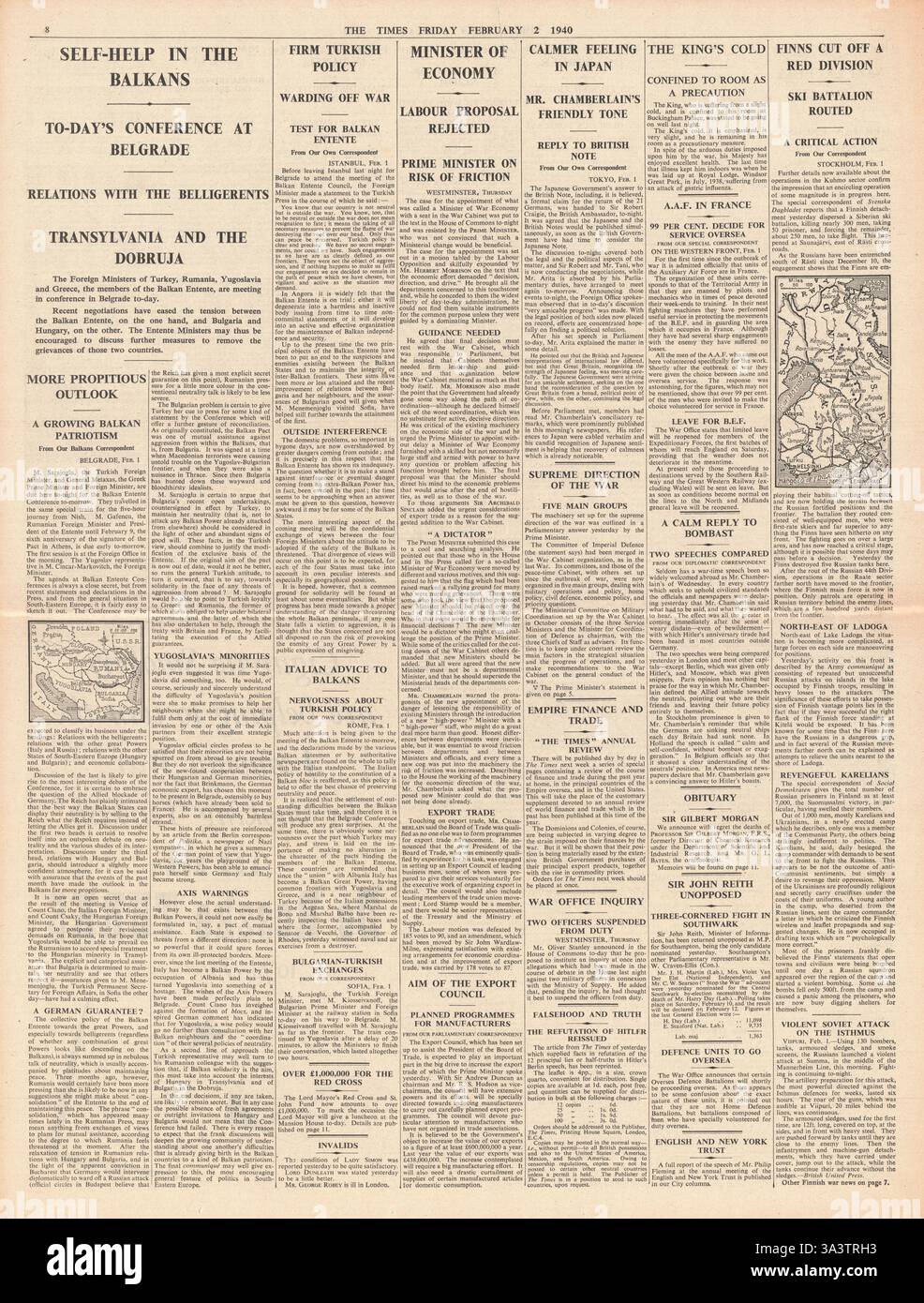 1940 the times balkan entente conference in belgrade hi-res stock ...