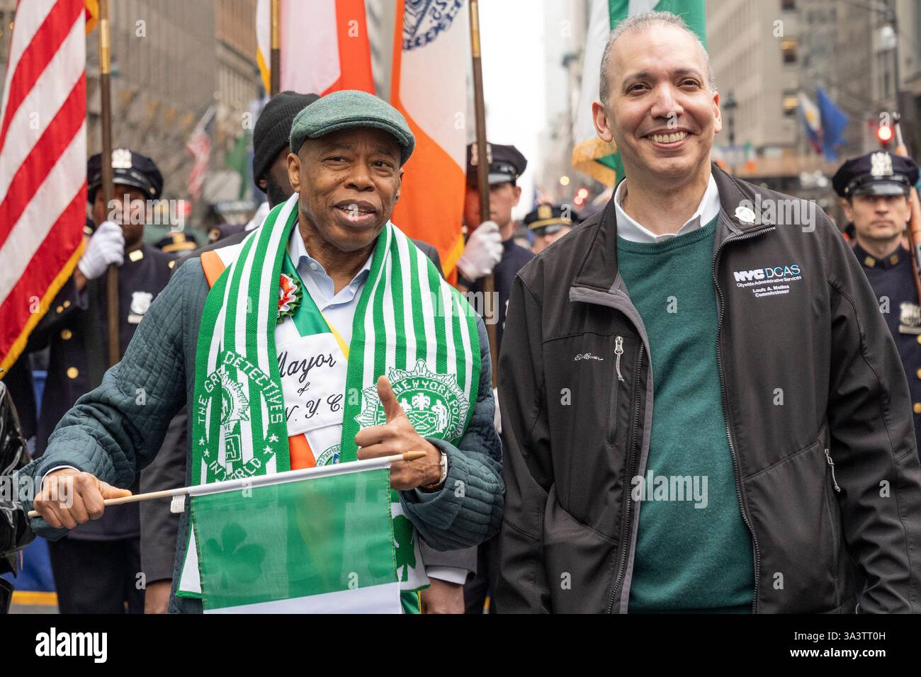 New York, NY, March 17, 2025: Mayor Eric Adams and Commissioner of the ...
