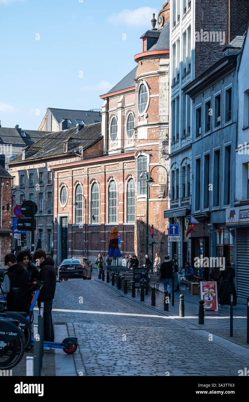 The Notre Dame aux Riches Claires old baroque church in Brussels old ...