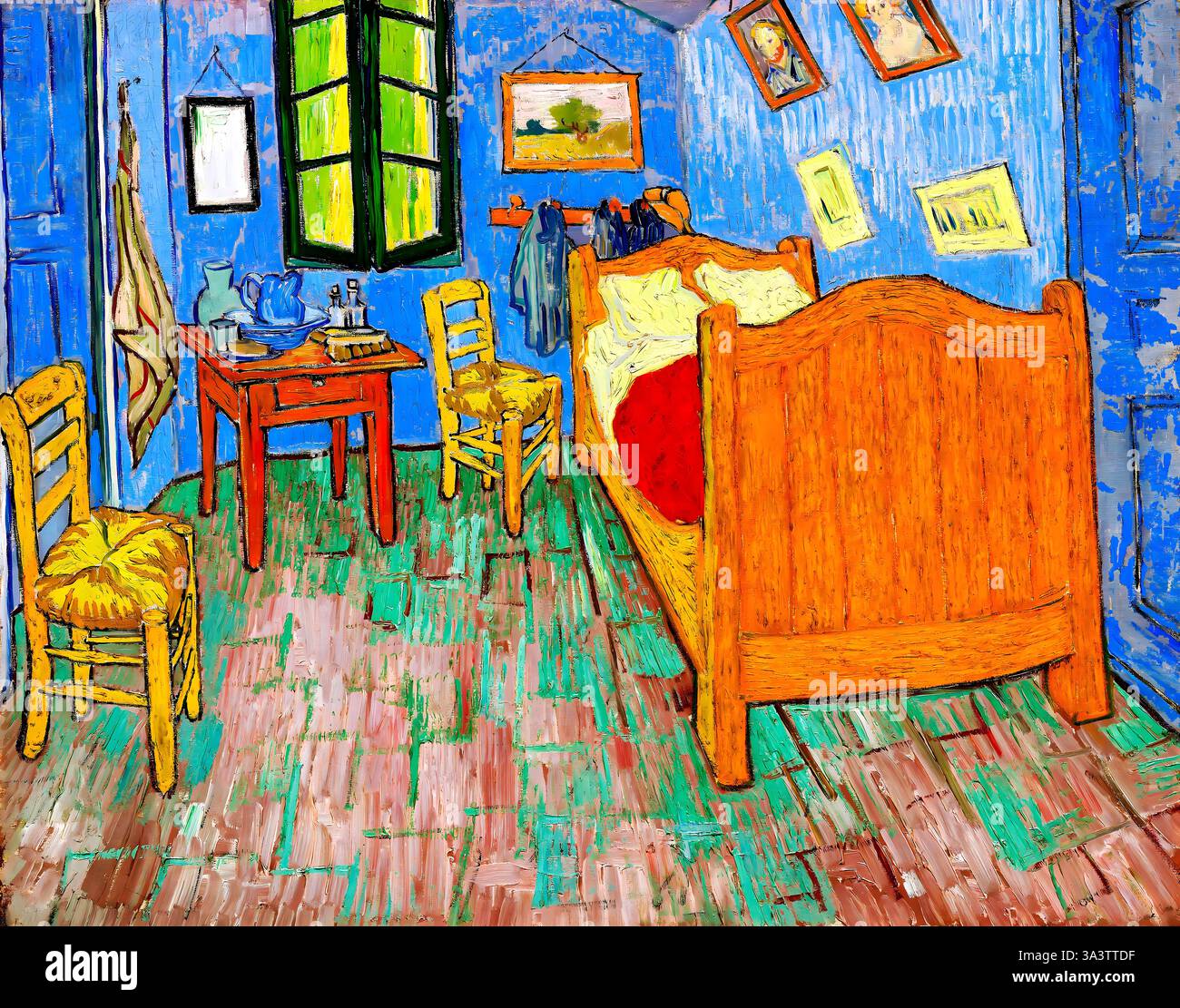 A captivating portrayal of Van Goghs iconic bedroom, showcasing ...