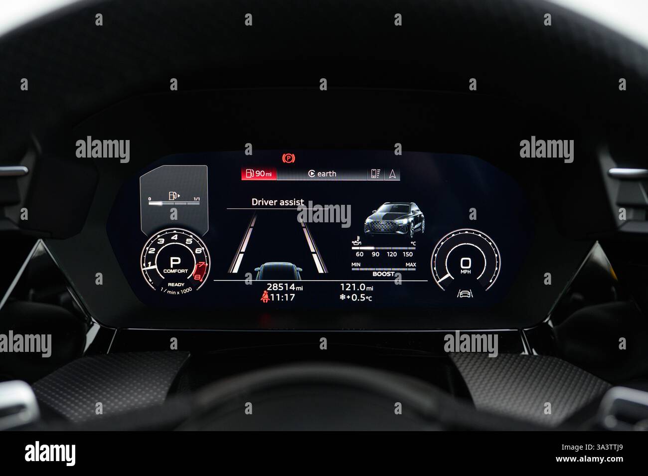Virtual Cockpit, Digital Dashboard Displaying Map and Information About ...
