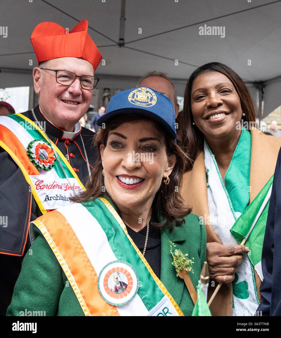 Cardinal Timothy Dolan, Governor Kathy Hochul, Attorney General Letitia ...