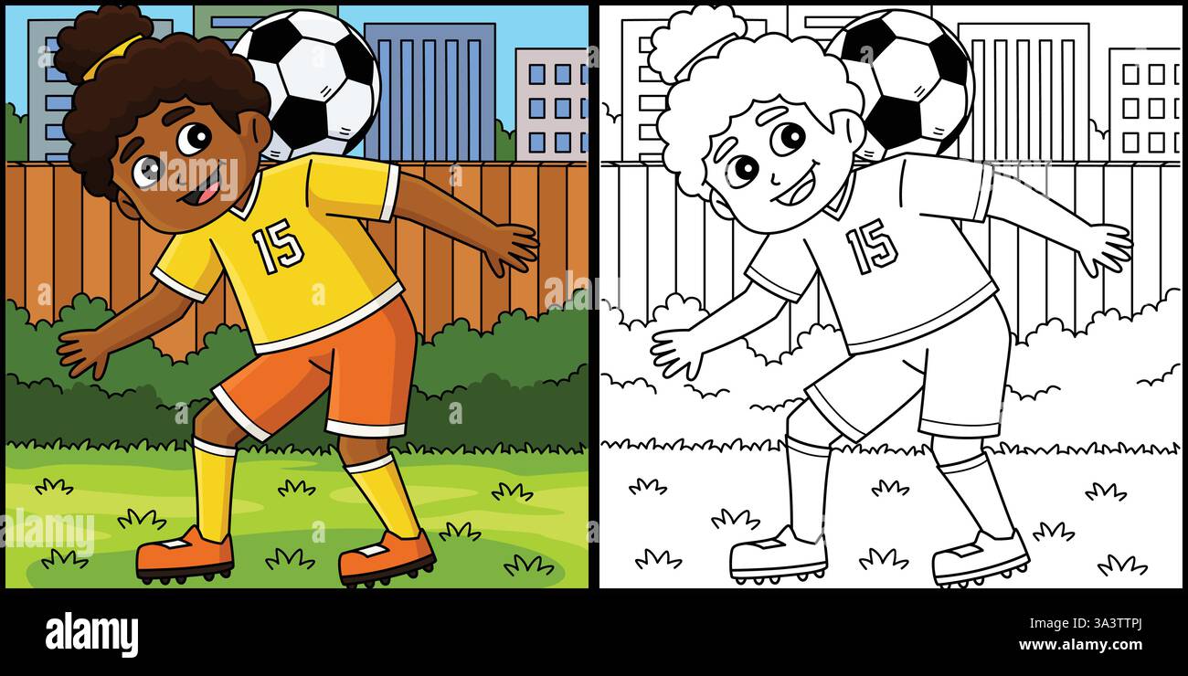 Female Soccer Player doing Neck Stall Illustration Stock Vector Image ...