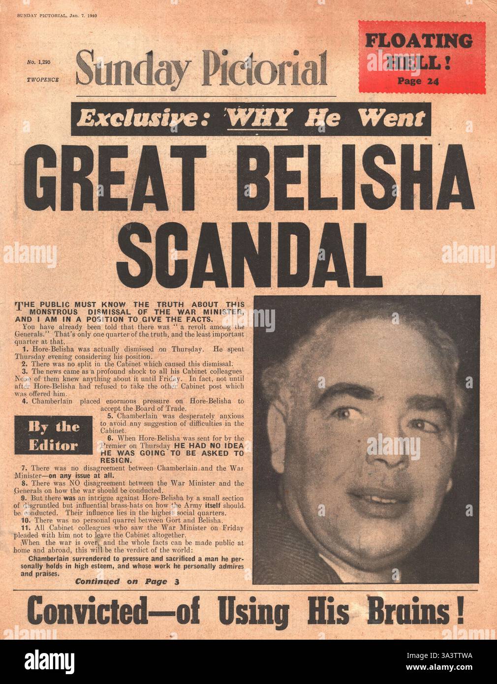 1940 sunday pictorial hoare belisha scandal hi-res stock photography ...