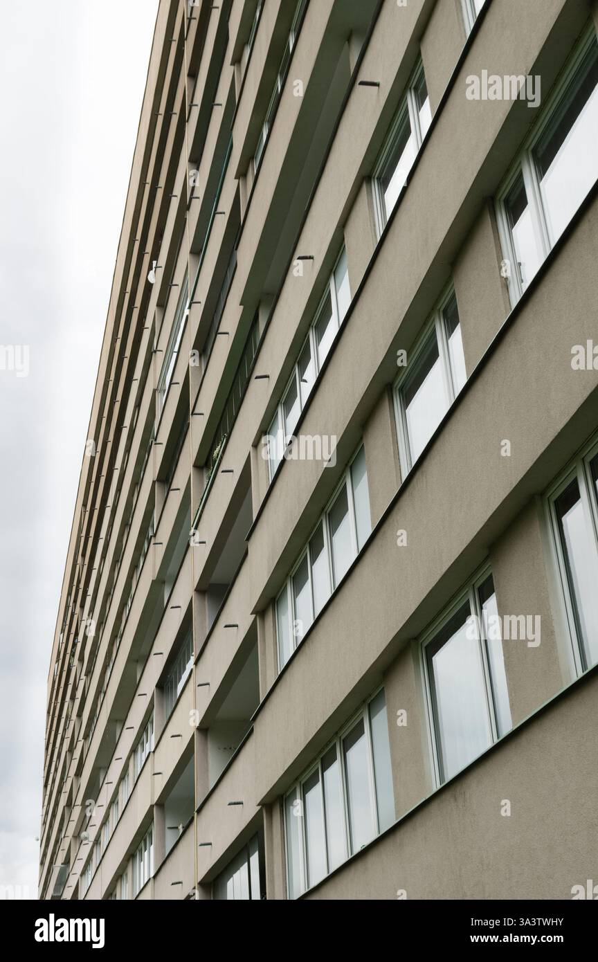 Communist style uniform concrete apartment house windows Stock Photo ...