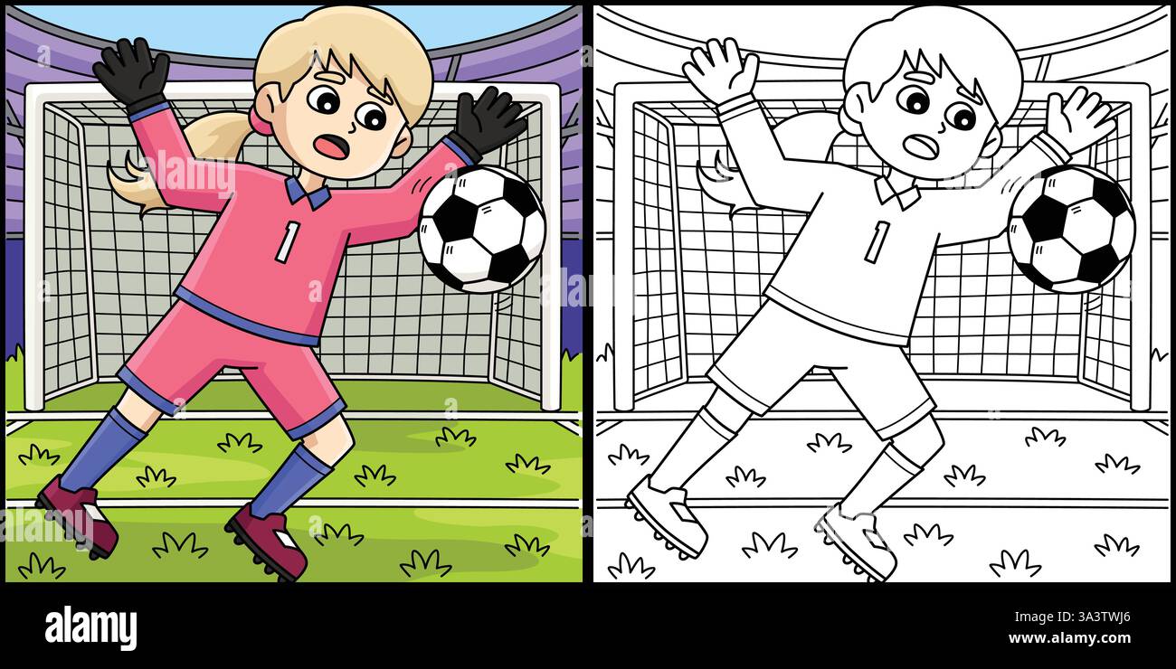 Female Soccer Player Goalkeeper Illustration Stock Vector Image & Art ...