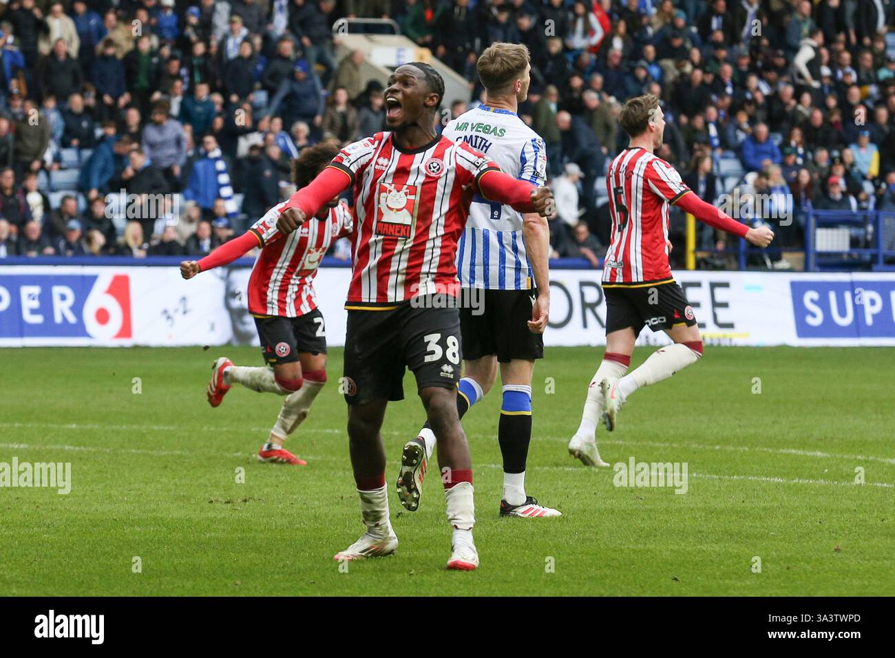 Sheffield United defender Femi Seriki (38) celebrates win after the ...