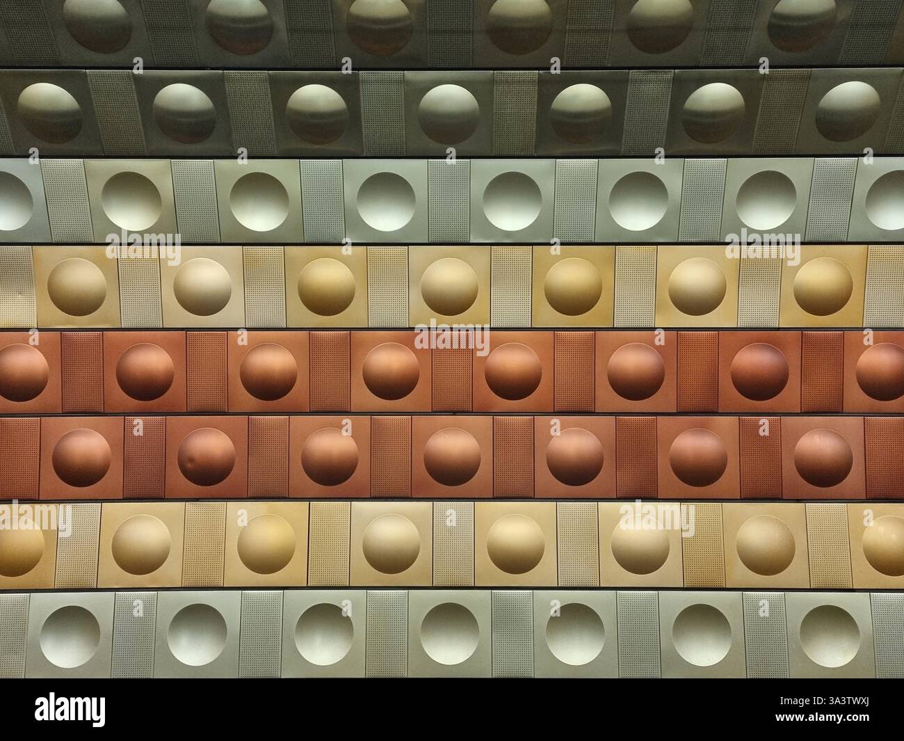 Fragment of a colorful geometric structure of an architectural element ...