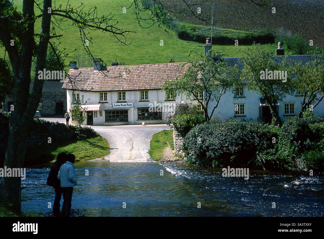 Summer 1972. River ford leading to Lorna Doone Farm, Malmstead, Exmoor ...