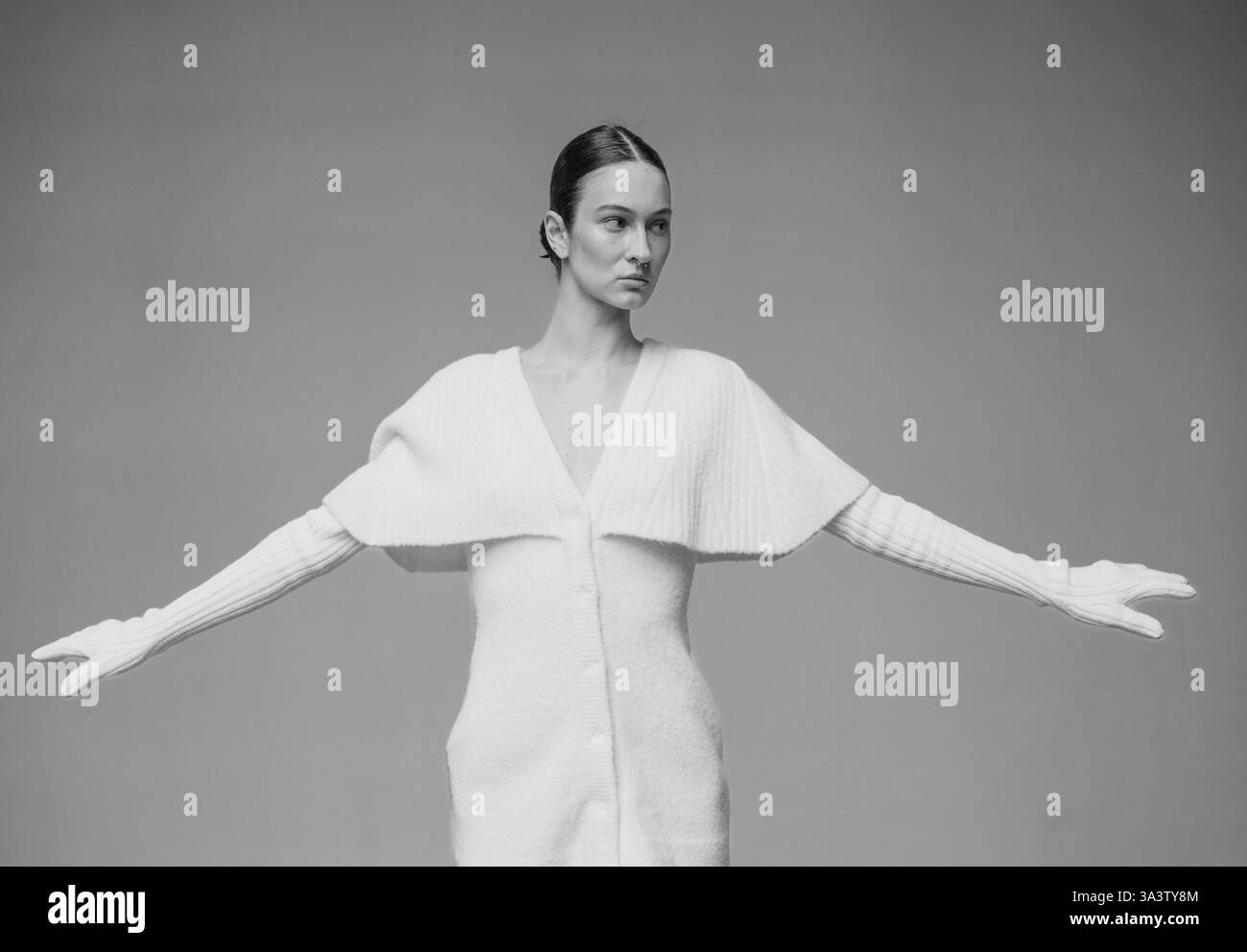 Kyiv, Ukraine - 14th February, 2025: The model captivates backstage at ...