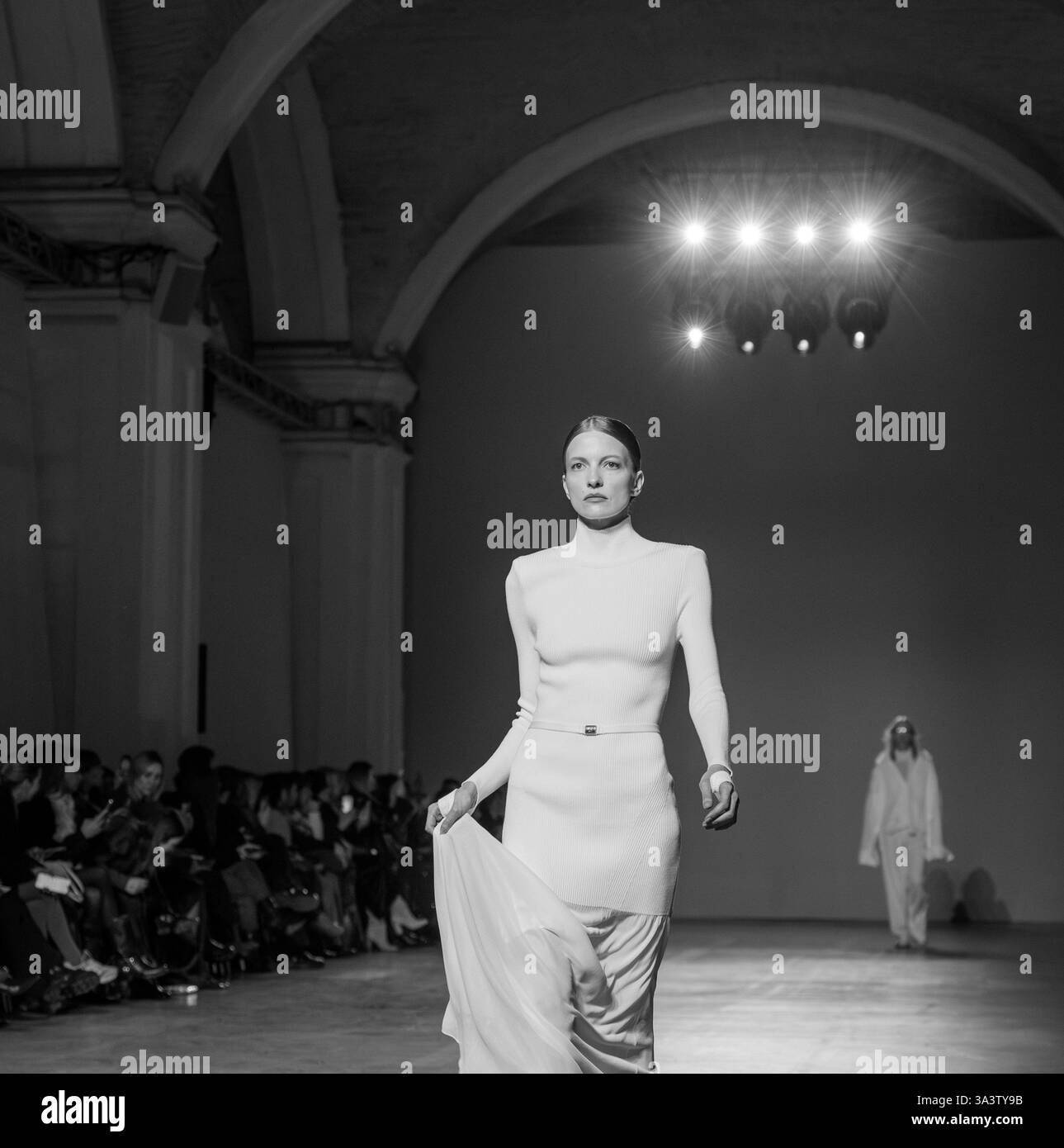 Kyiv, Ukraine - Feb 14, 2025: Models confidently walk the runway at the ...