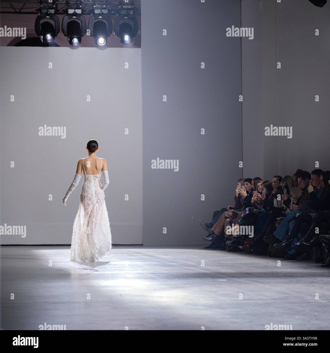 Kyiv, Ukraine - Feb 14, 2025: A model elegantly showcases a stunning ...