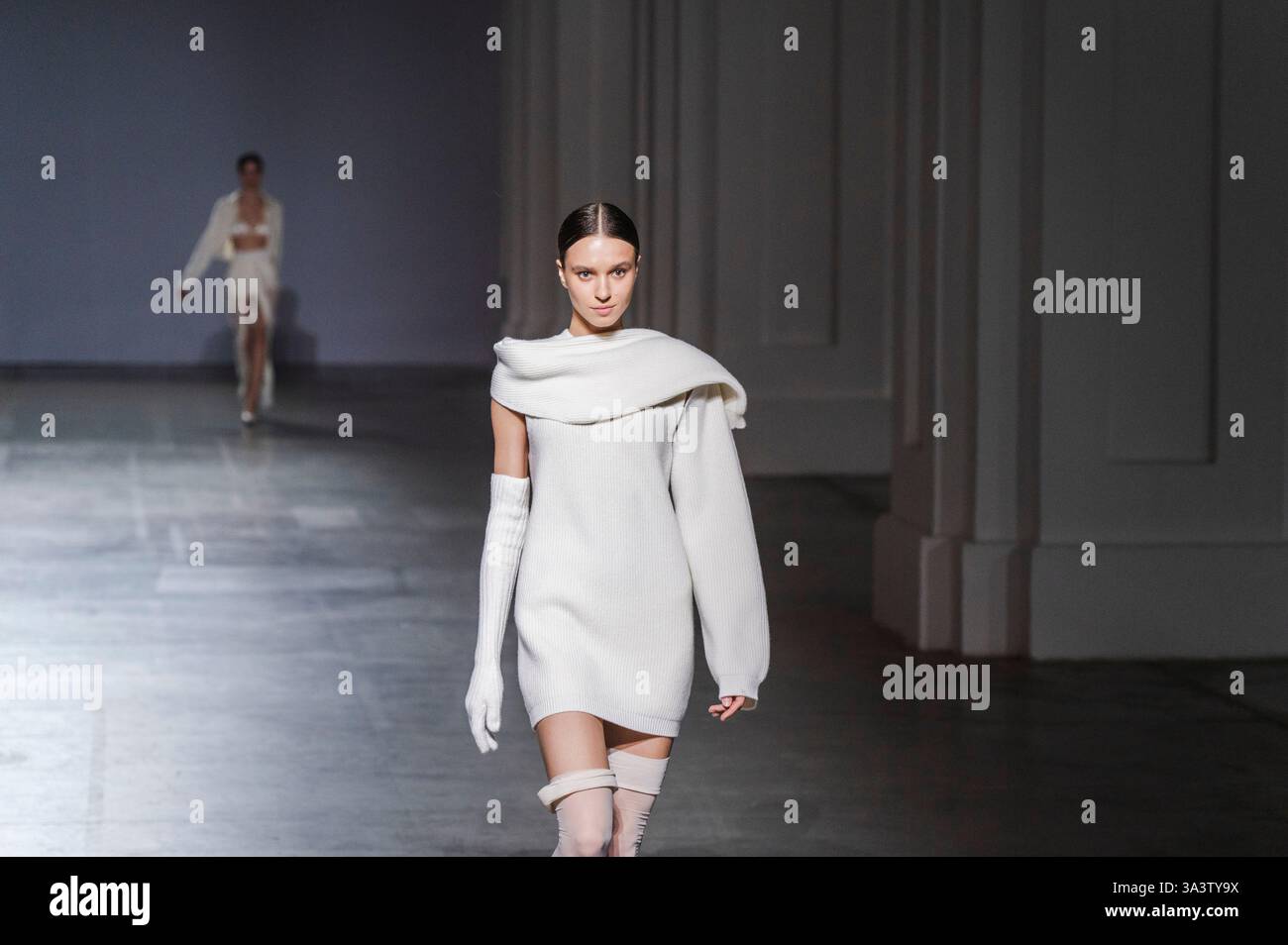 Kyiv, Ukraine - Feb 14, 2025: Models showcase elegant, avant-garde ...