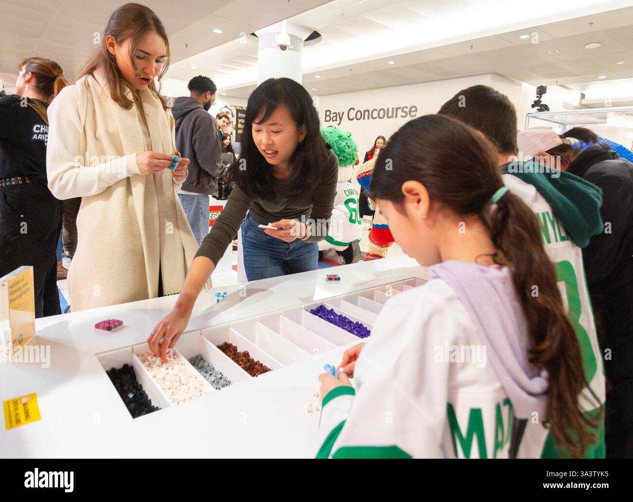 Toronto, Canada. 17th Mar, 2025. People take part in a LEGO Mural ...