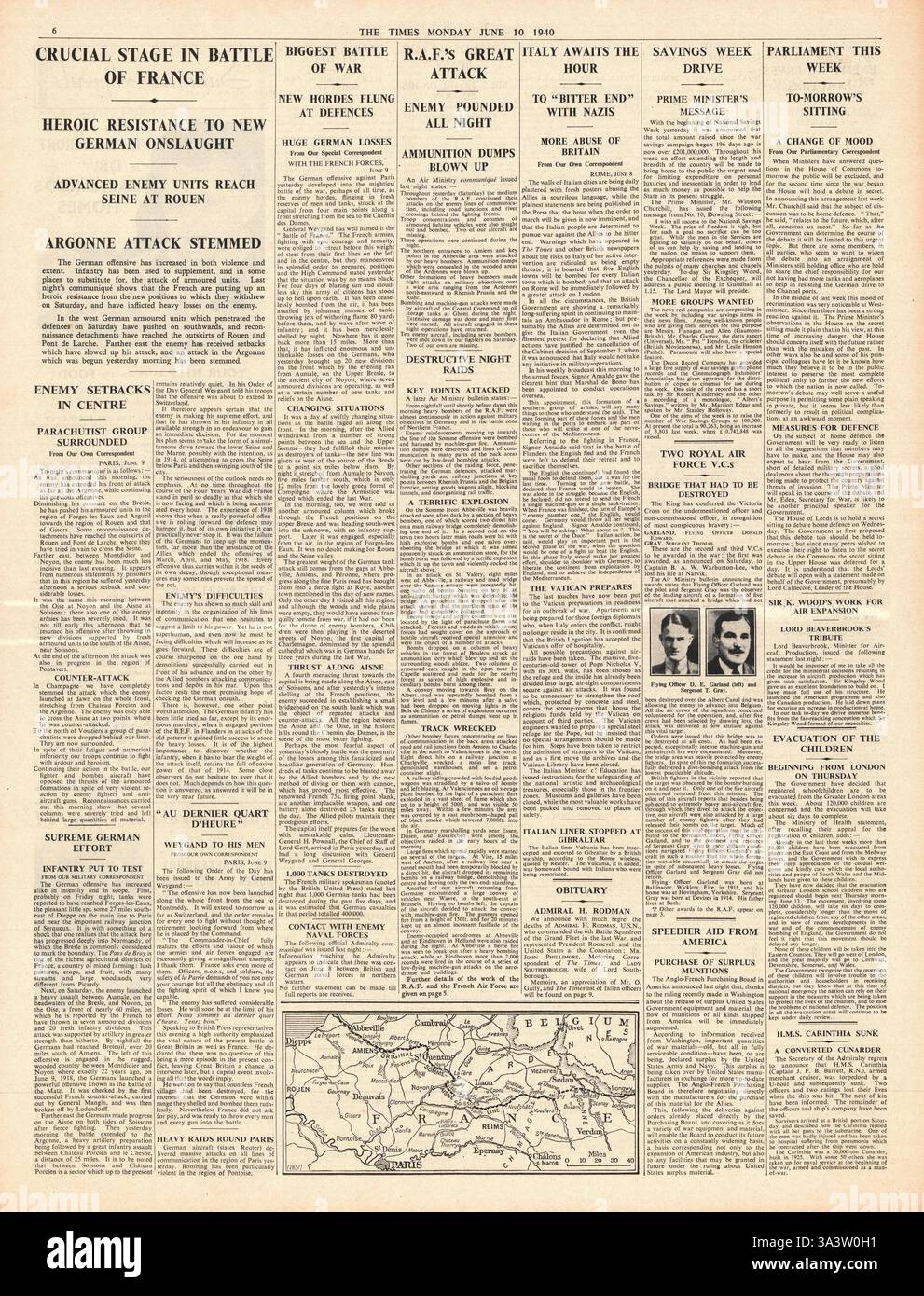 1940 the times battle of france hi-res stock photography and images - Alamy