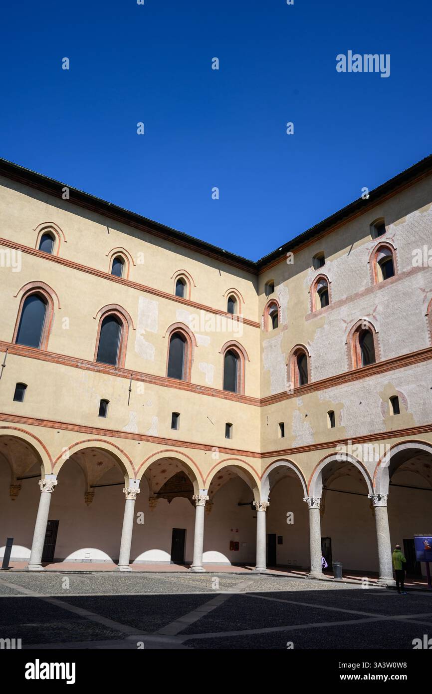 Cortile della Rocchetta (The Rocchetta Courtyard) inside the Sforza ...