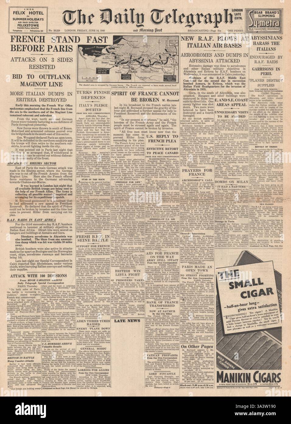 1940 daily telegraph french army prepare to defend paris hi-res stock ...