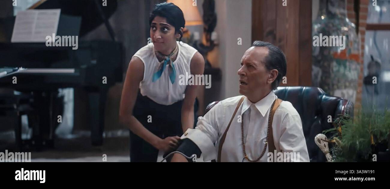 DEATH OF A UNICORN, from left: Sunita Mani, Richard E. Grant, 2025 ...