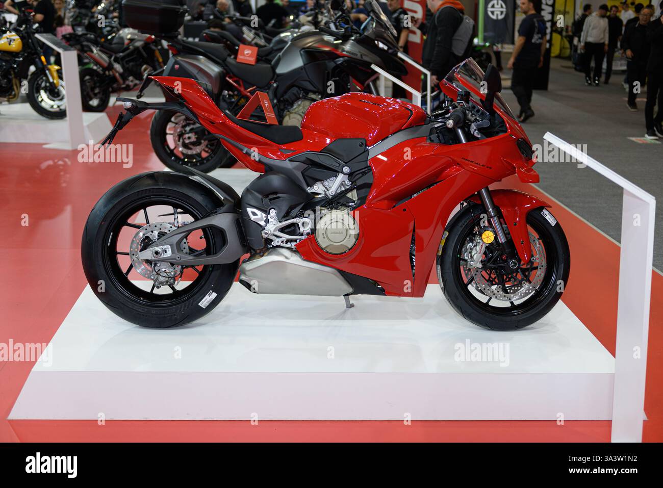 ISTANBUL, TURKEY - MARCH 15, 2025: Ducati Panigale V4 motorcycle on ...