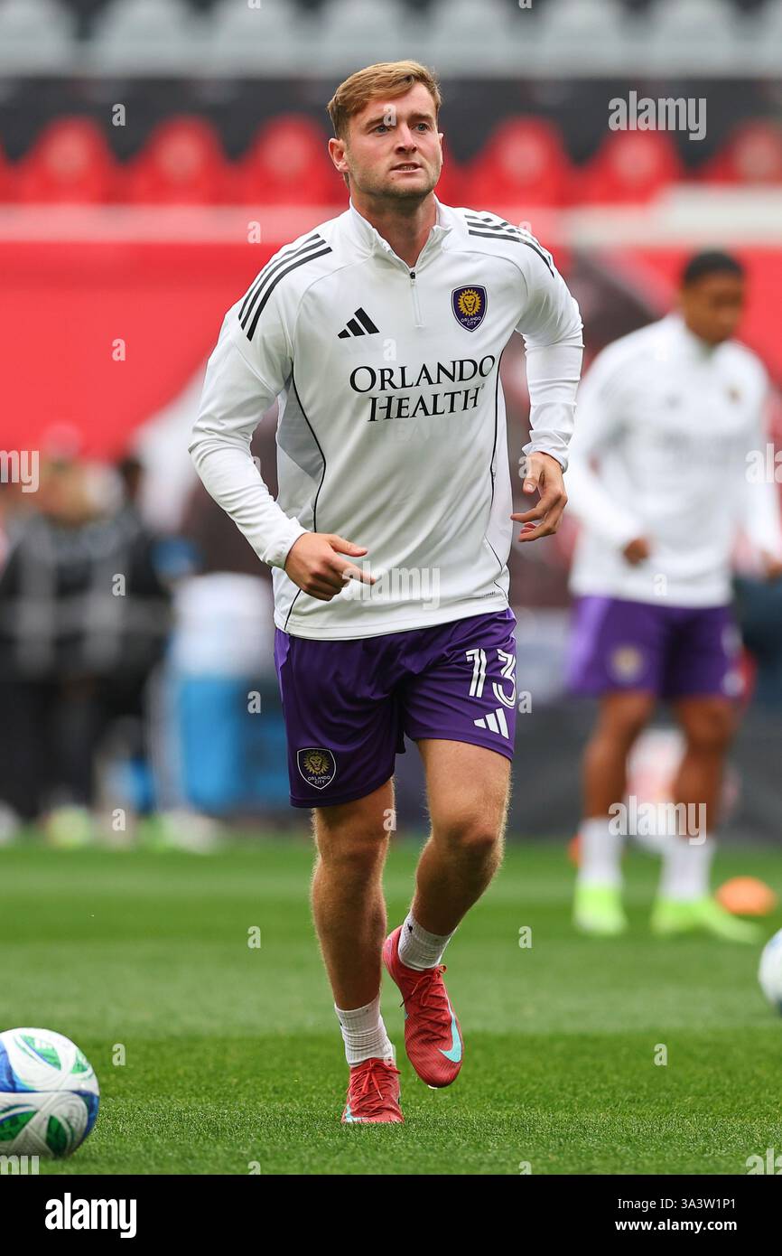 HARRISON, NJ - MARCH 15: Duncan McGuire #13 of Orlando City during warm ...