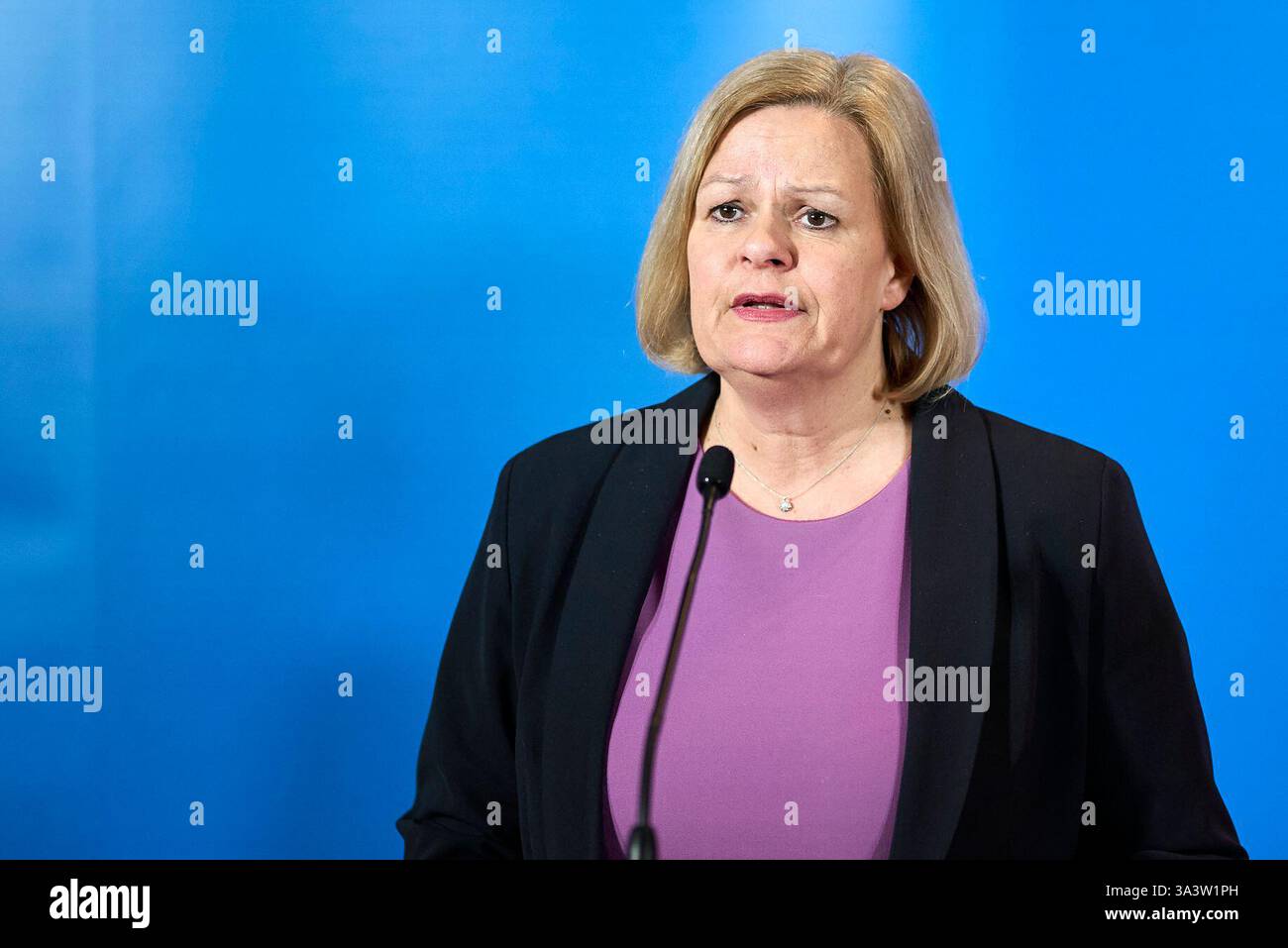 17 March 2025, Brandenburg, Potsdam: Nancy Faeser (SPD), Federal ...