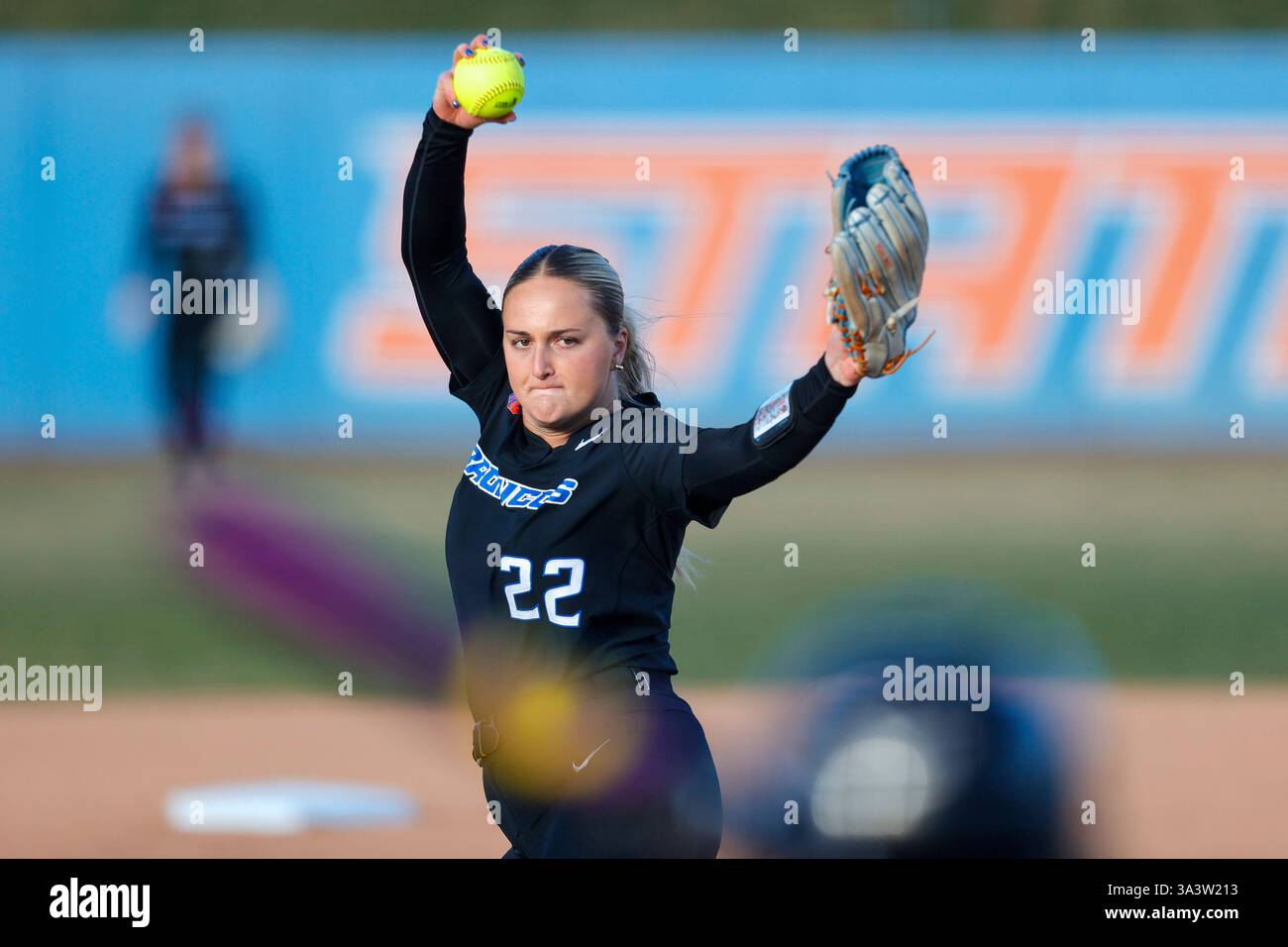 Boise St. starting pitcher Brook Thompson (22) pitches the ball against ...