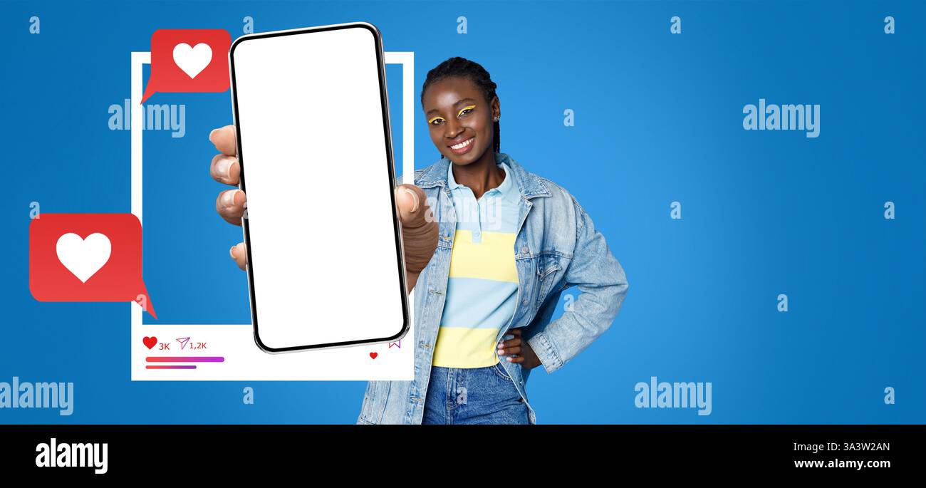 Engaging influencer showcases smartphone with social media features ...