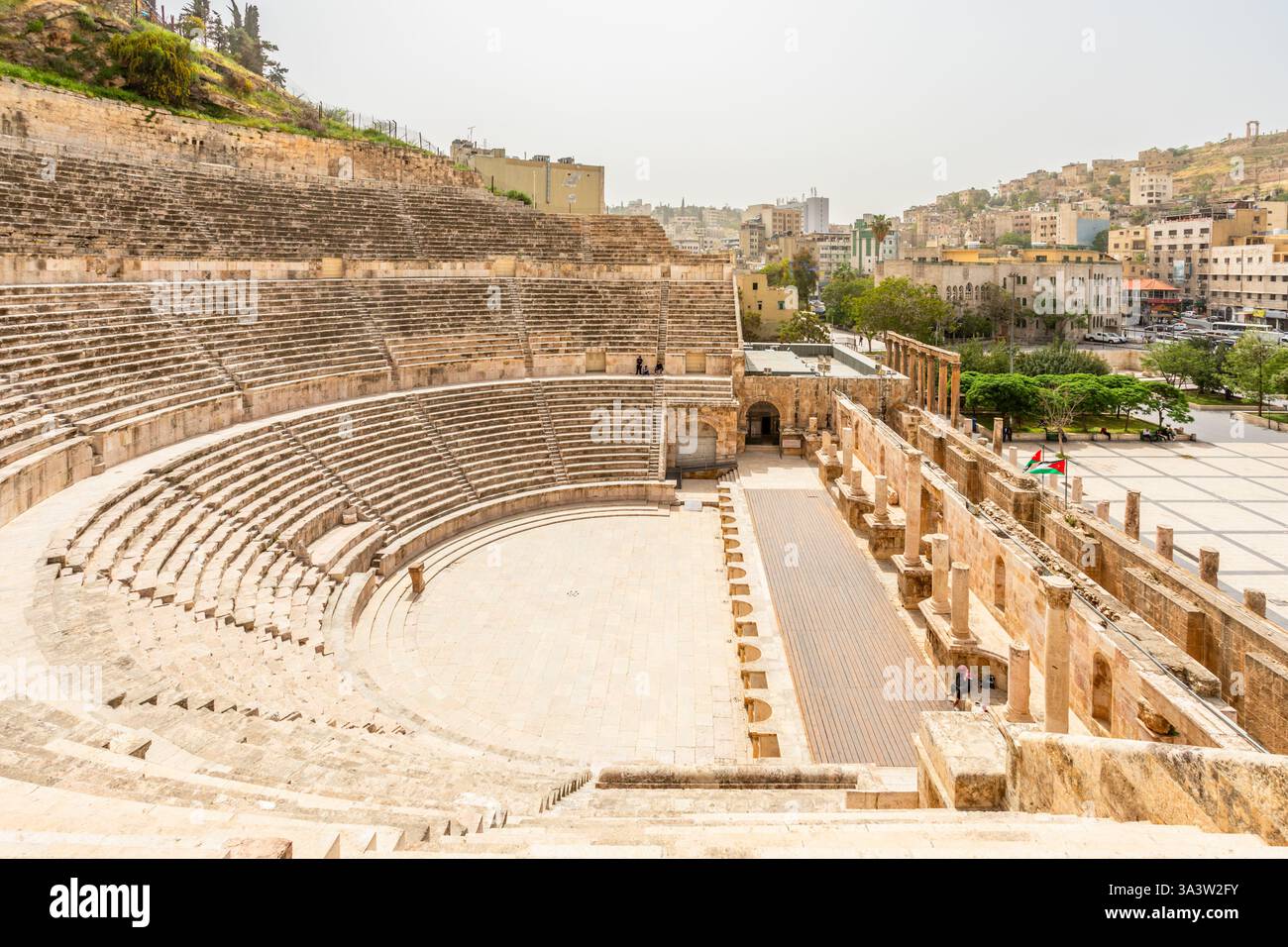 Ancient roman amphitheater arena with central square and many ...