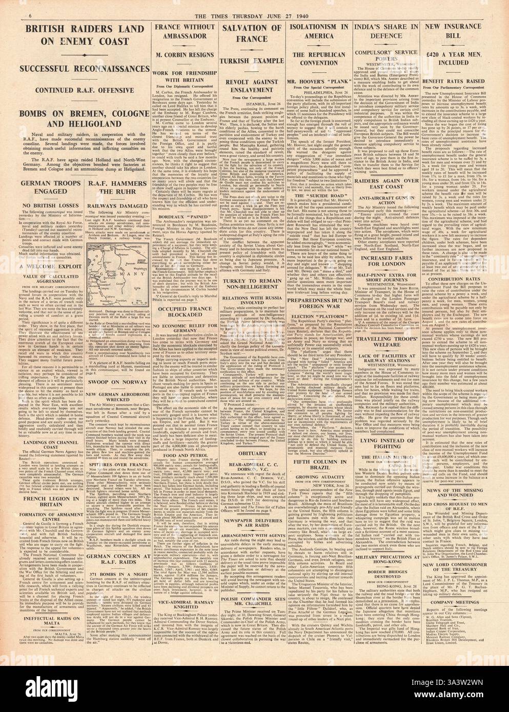 1940 the times raf bombing raids over germany hi-res stock photography ...
