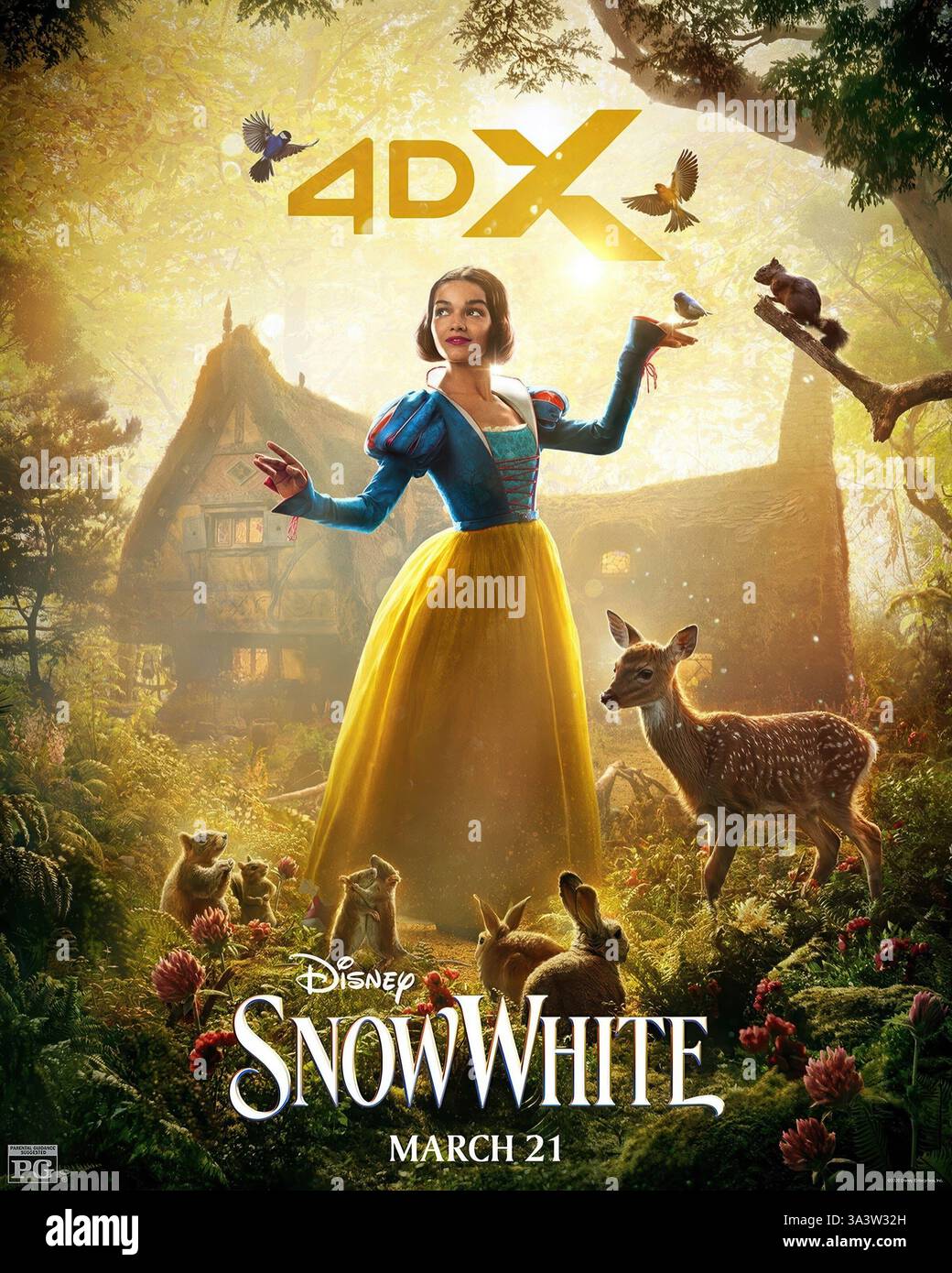 SNOW WHITE, US 4DX poster, Rachel Zegler as Snow White, 2025. © Walt ...