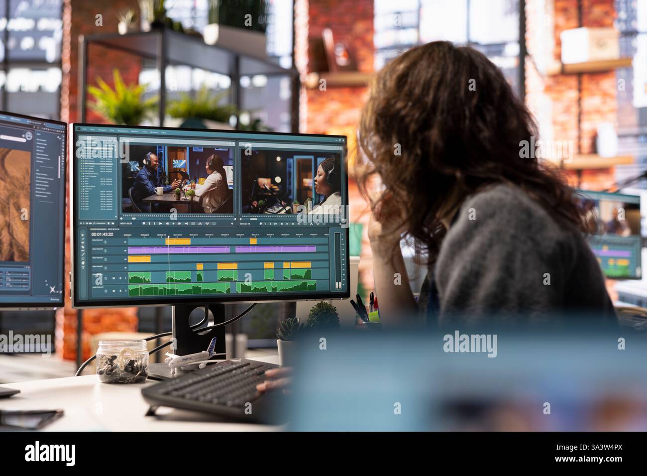 Professional content creator in multitasking hi-res stock photography ...