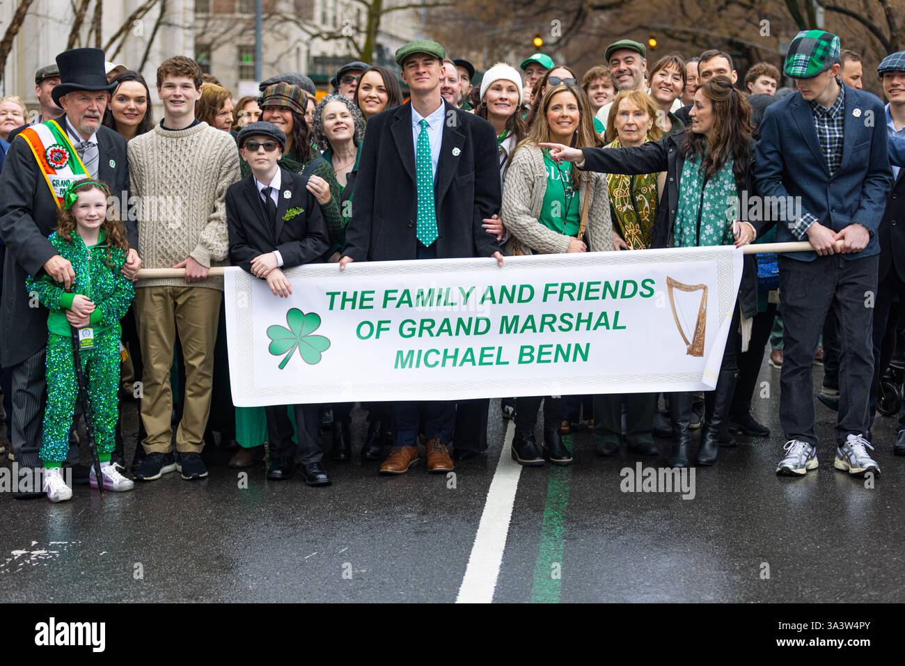 New York, USA. 17th Mar, 2025. Michael Benn, the Grand Marshal of the ...