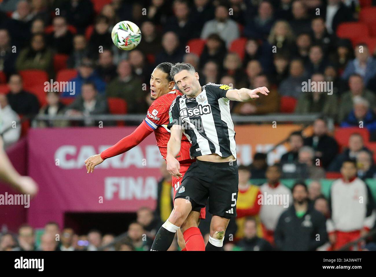 London, UK. 16th Mar, 2025. Virgil van Dijk of Liverpool and Fabian ...