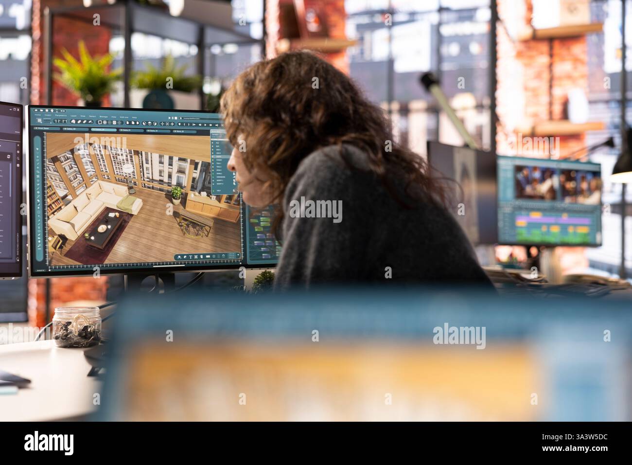 Architectural professional uses CAD software to create a floor plan ...