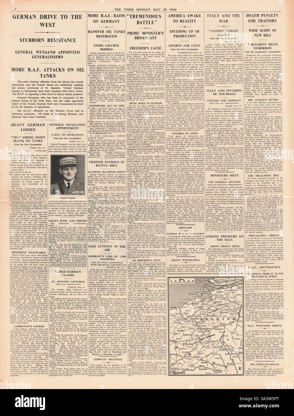 1940 the times general weygand takes command of french forces hi-res ...