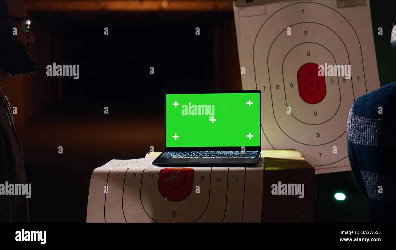 Firing handgun green screen chroma hi-res stock photography and images ...