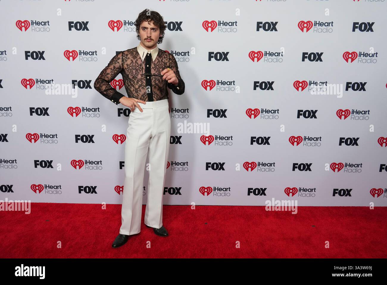 Benson Boone arrives at the iHeartRadio Music Awards, Monday, March 17 ...