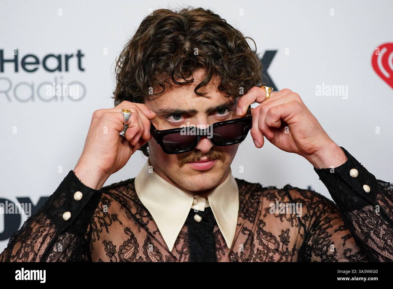 Benson Boone arrives at the iHeartRadio Music Awards, Monday, March 17 ...