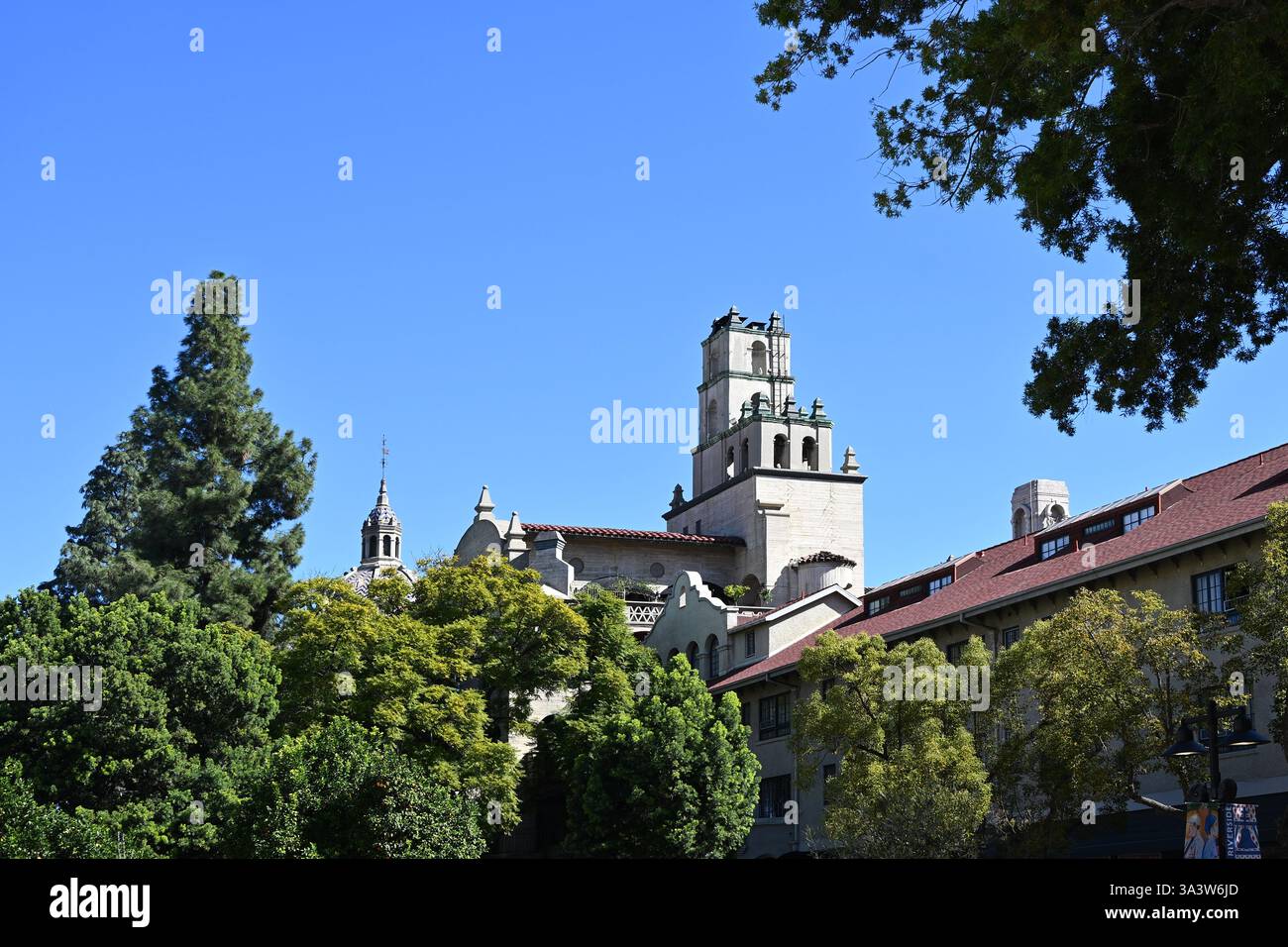 RIVERSIDE, CALIFORNIA - 23 FEB 2025: The Mission Inn seen from the Main ...