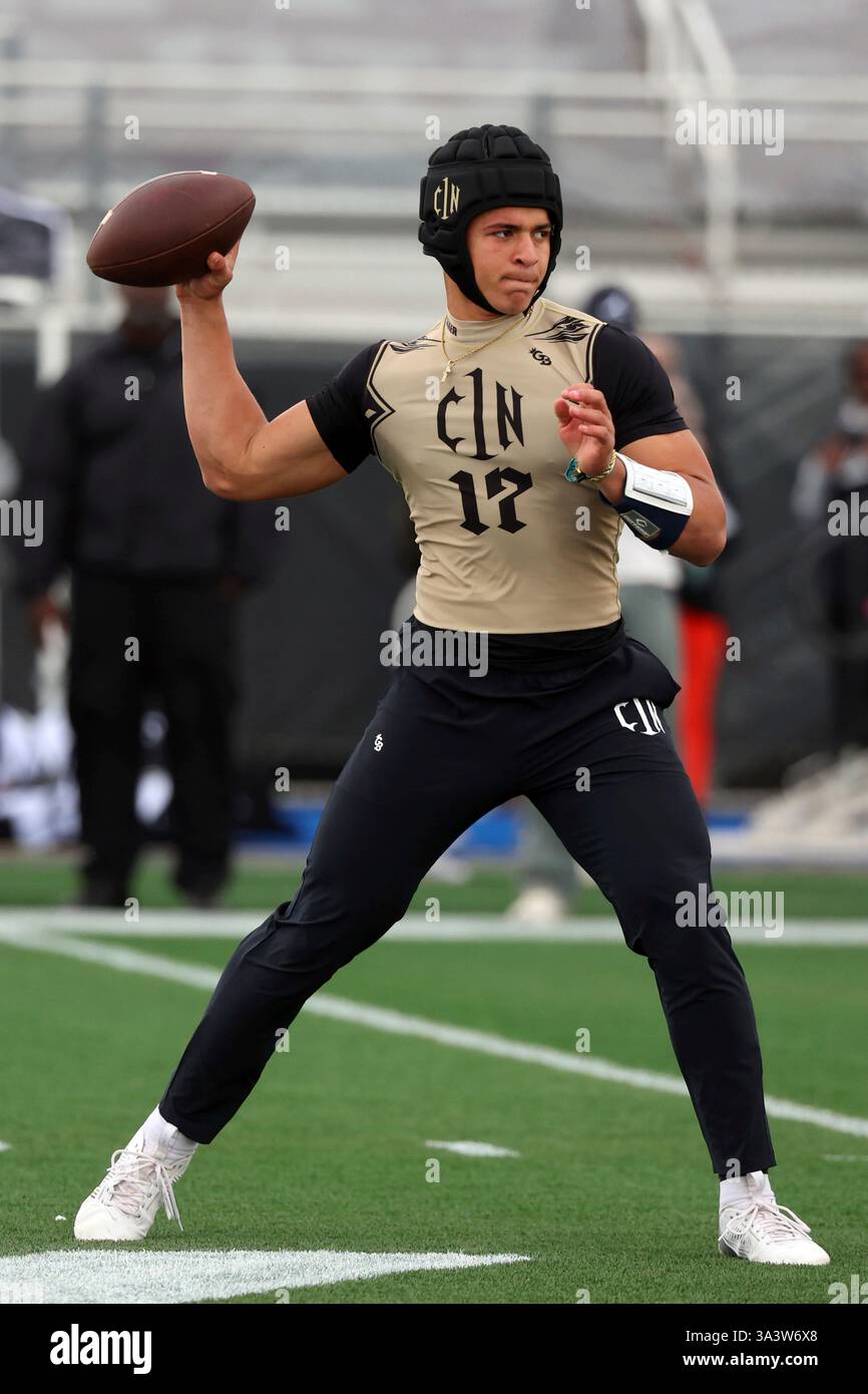 C1N quarterback Derrick Baker (17) throws a pass against the City ...