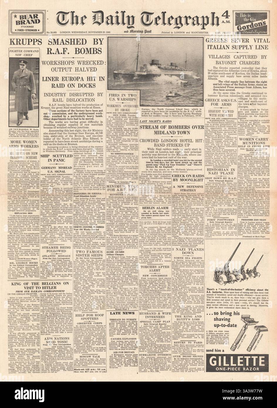 1940 daily telegraph krupps factory smashed by raf bombs hi-res stock ...