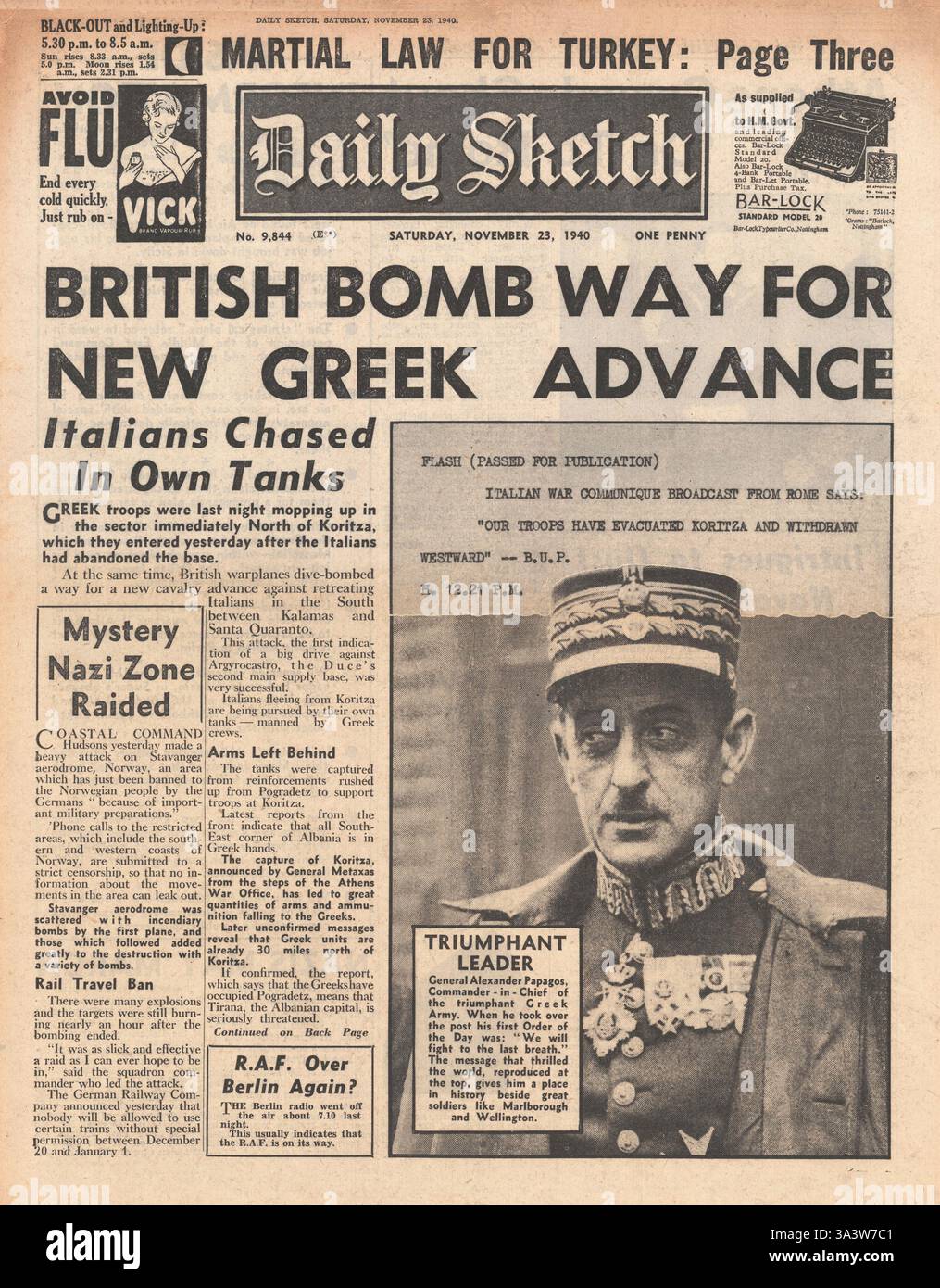 1940 daily sketch greek army rout italian forces in albania hi-res ...