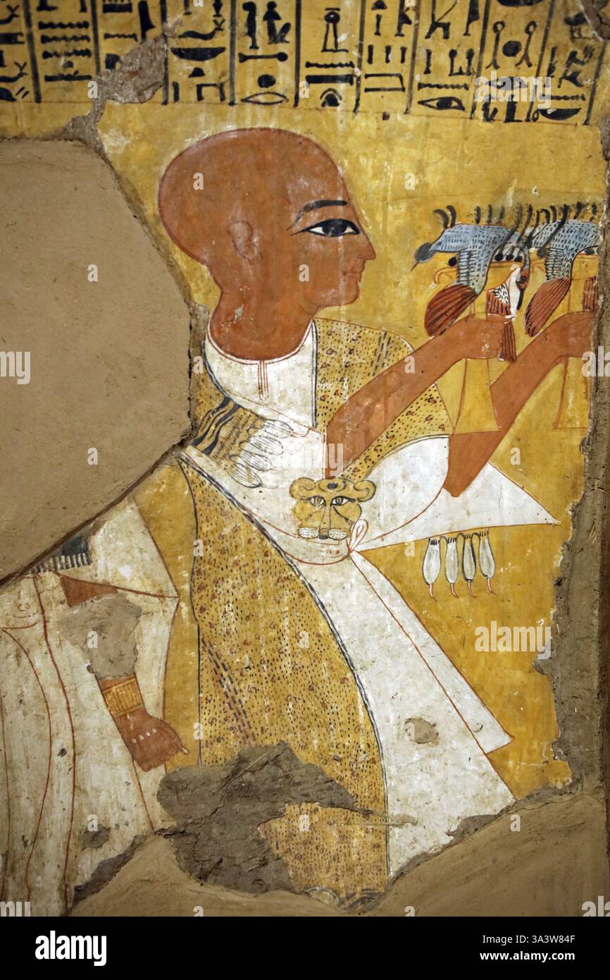 Scene from the Tomb of Sennedjem in Deir el-Medina in Egypt Stock Photo ...