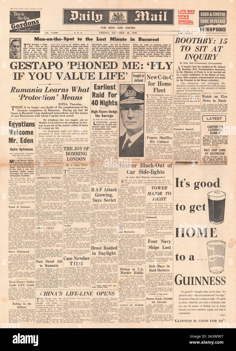 1940 daily mail german occupation of romania hi-res stock photography ...