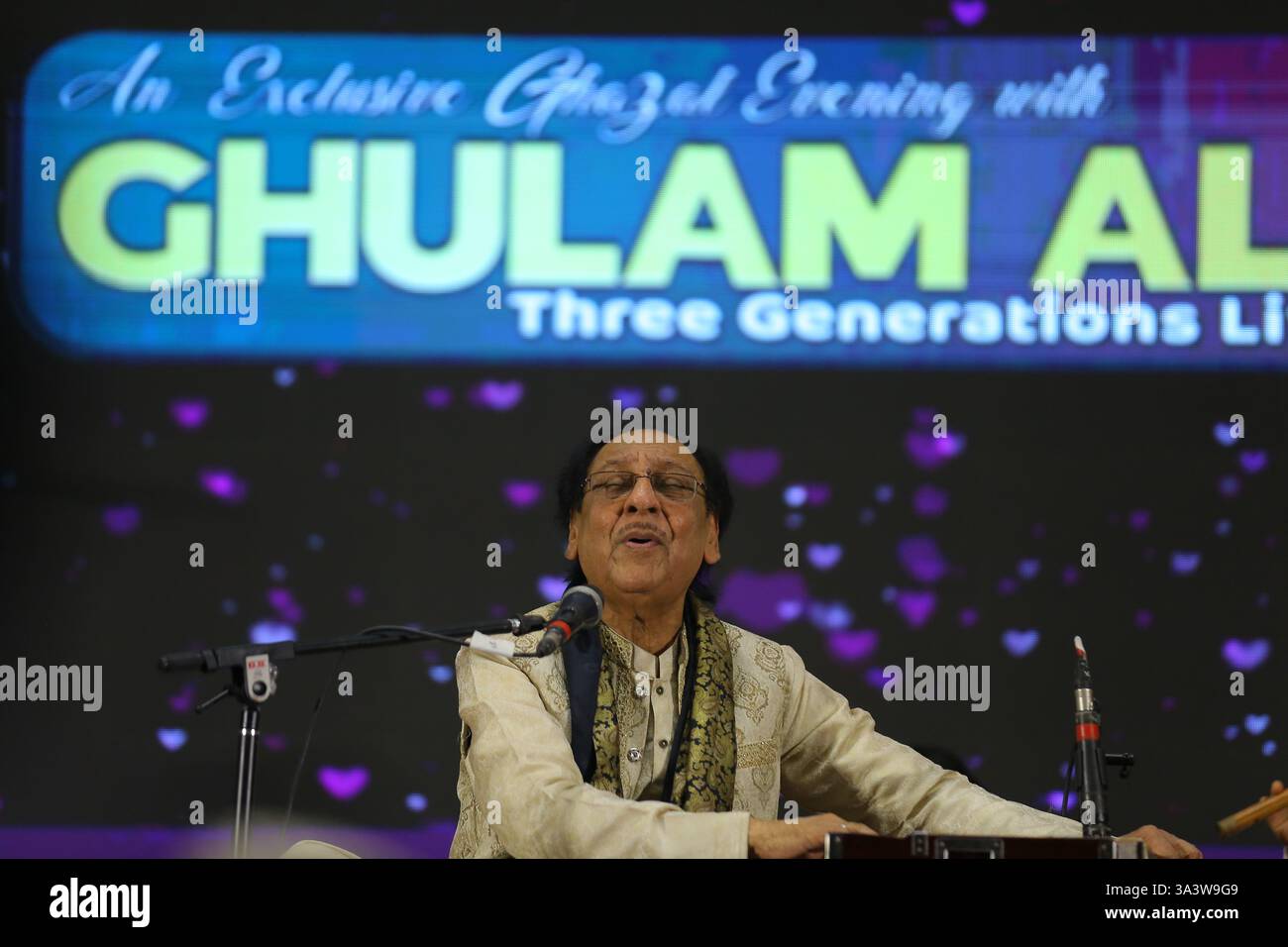 Legendary Pakistani Ghazal singer Ghulam Ali performs at an event in ...