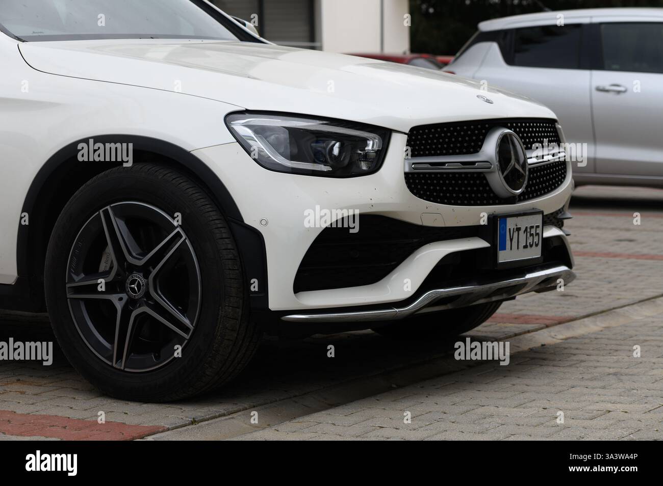 Gaziveren Cyprus -17.03.2025 Mercedes-AMG A luxurious white SUV ...