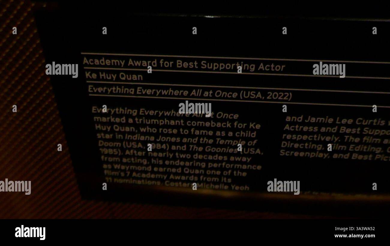 Los Angeles, California, USA 16th March 2025 Actor Ke Huy Quan Oscar on ...